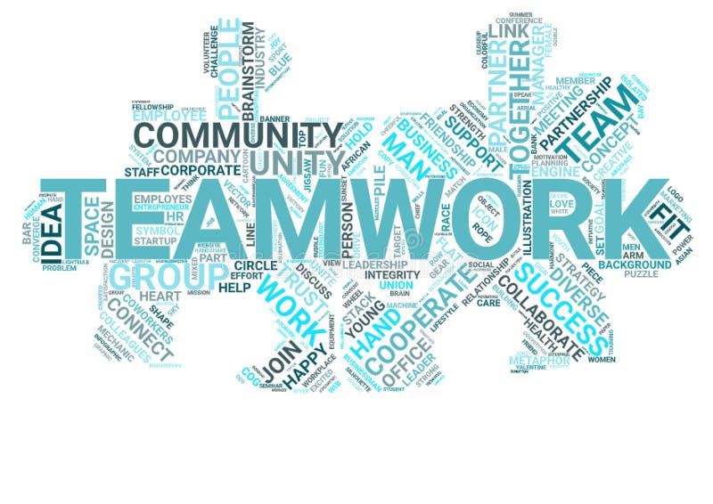 Teamwork Word Cloud Concept on White Background Stock Illustration ...