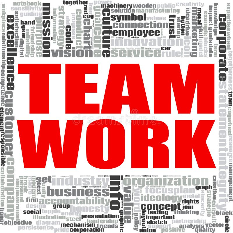 Teamwork word cloud stock illustration. Illustration of teamwork ...