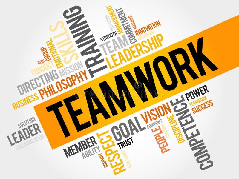 TEAMWORK Word Cloud Collage, Business Concept Background Stock ...