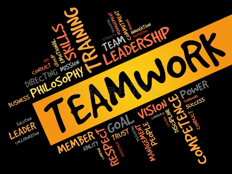 TEAMWORK Word Cloud Collage, Business Concept Background Stock ...