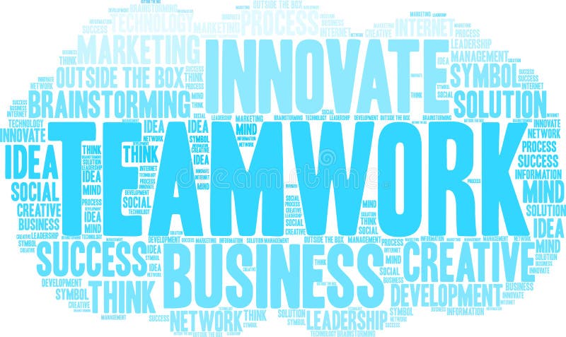 Teamwork Word Cloud stock illustration. Illustration of success - 105023270