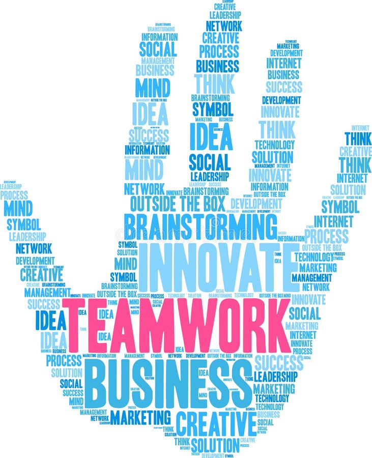 Teamwork Word Cloud stock illustration. Illustration of success - 105023270