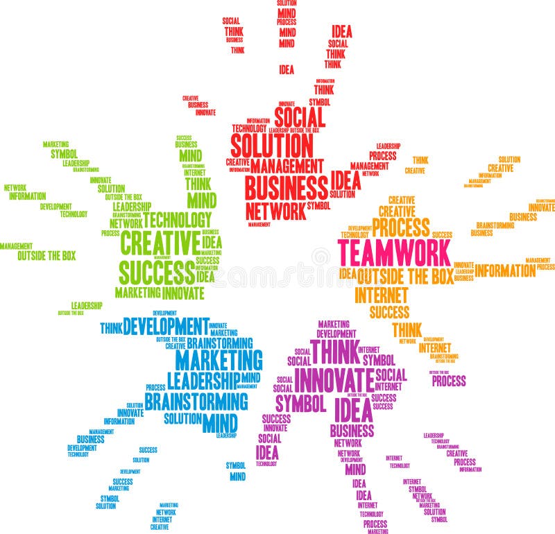 Teamwork Word Cloud stock illustration. Illustration of success - 105023443