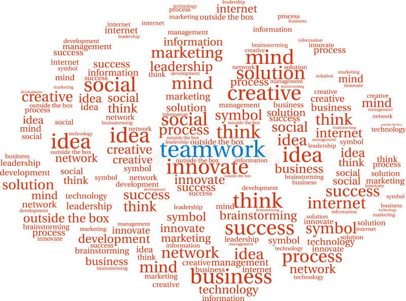 Teamwork Word Cloud stock illustration. Illustration of process - 105022635