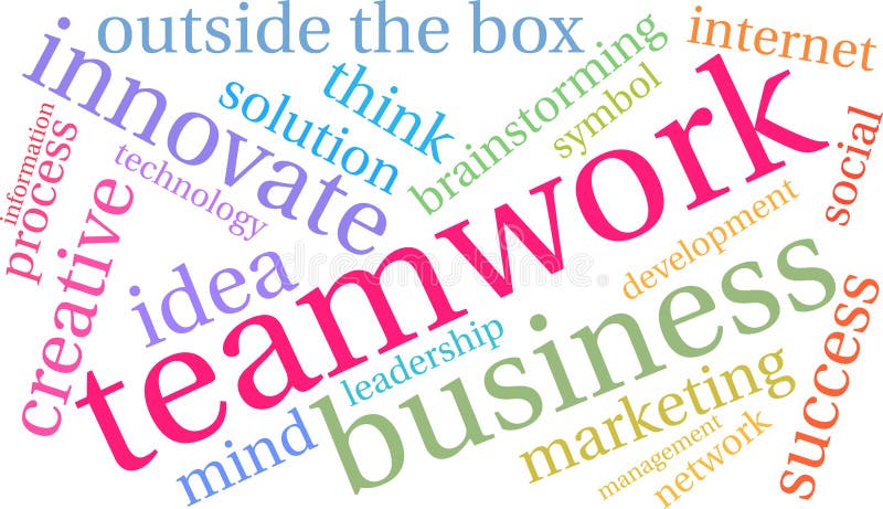 Teamwork Word Cloud stock illustration. Illustration of success - 105023270