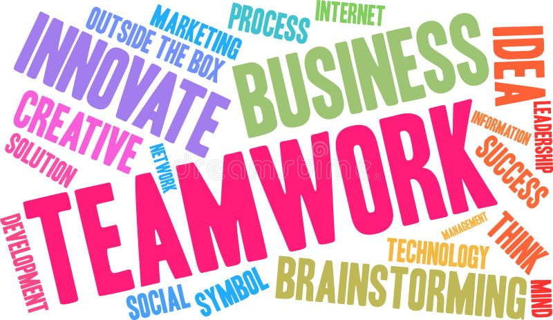 Teamwork Word Cloud stock illustration. Illustration of success - 105023270