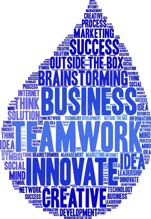 Teamwork Word Cloud stock illustration. Illustration of success - 105023270