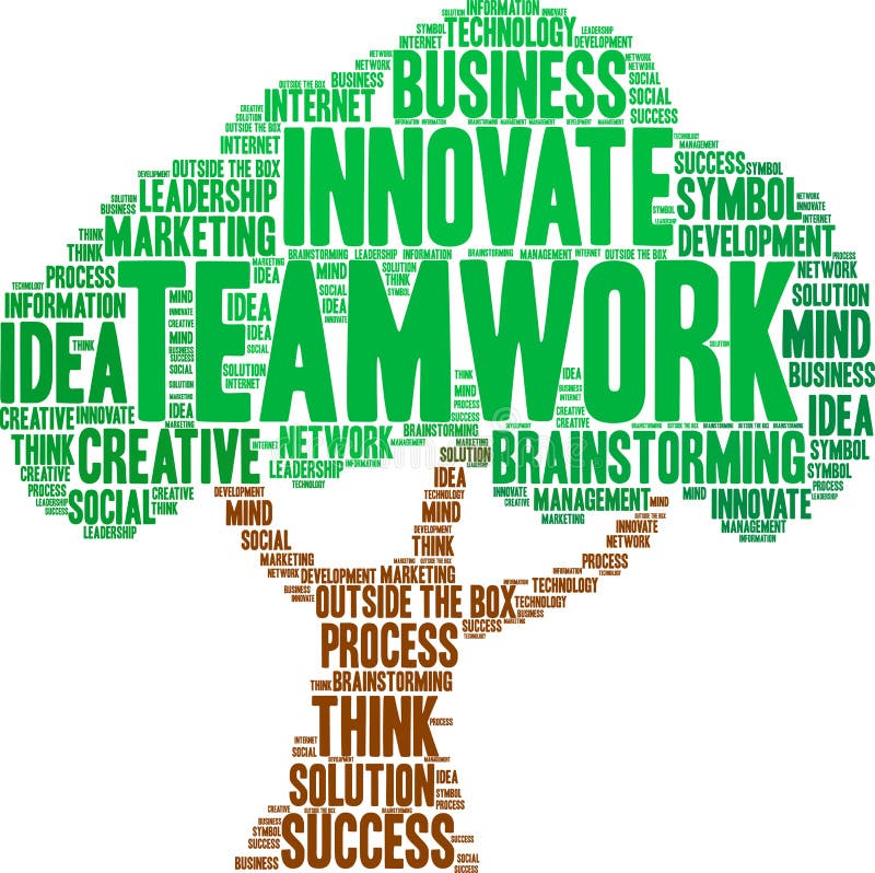 Teamwork Word Cloud stock illustration. Illustration of success - 105023270