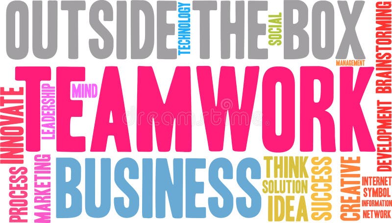 Teamwork Word Cloud stock illustration. Illustration of success - 105023270