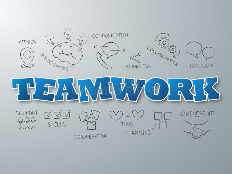 Vector of Teamwork with Working Little People. Stock Vector ...