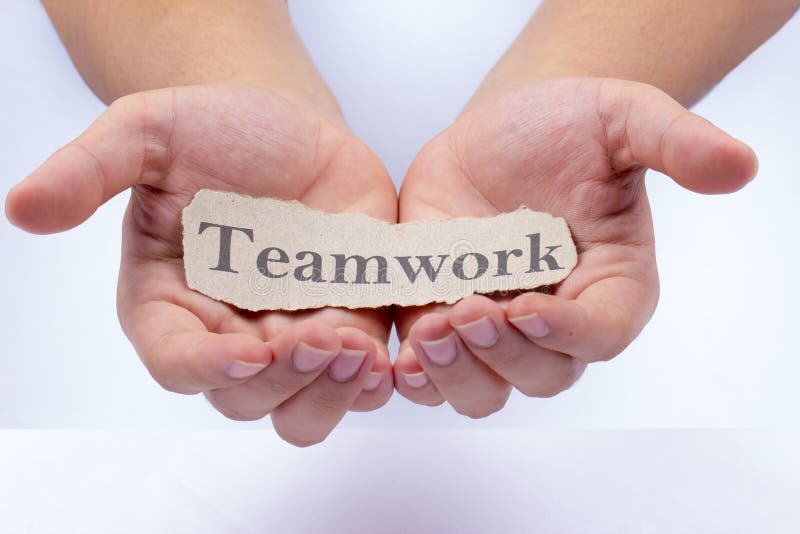 Teamwork word at man hand stock photo. Image of professional - 42180548