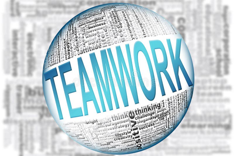 Teamwork Word on Sphere Word Cloud Stock Illustration - Illustration of ...
