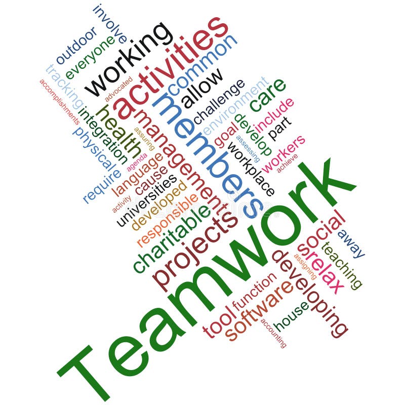 Teamwork Concept in Word Tag Cloud Stock Illustration - Illustration of ...