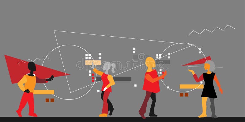 Teamwork, Working Process in a Group of People, Abstract Composition in ...