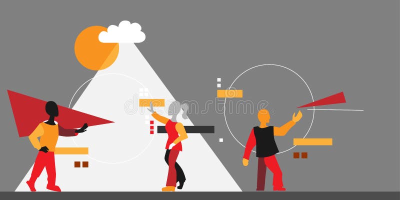 Teamwork, Working Process in a Group of People, Abstract Composition in ...