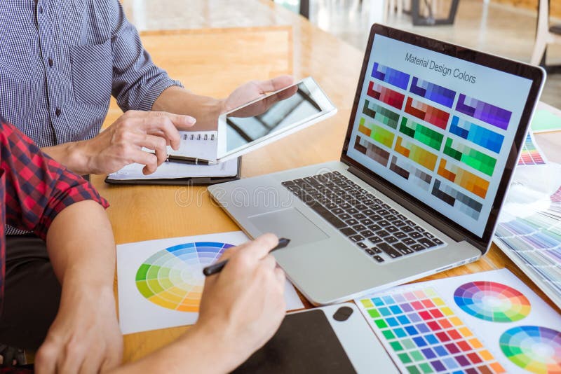 Young Creative Graphic Designer Working on Project Architectural Stock ...