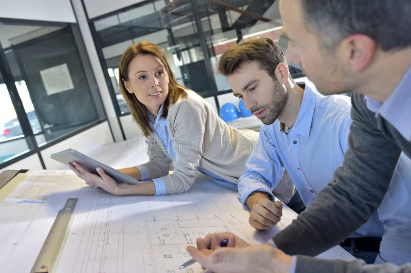 Teamworking on a New Construction Project Stock Photo - Image of real ...