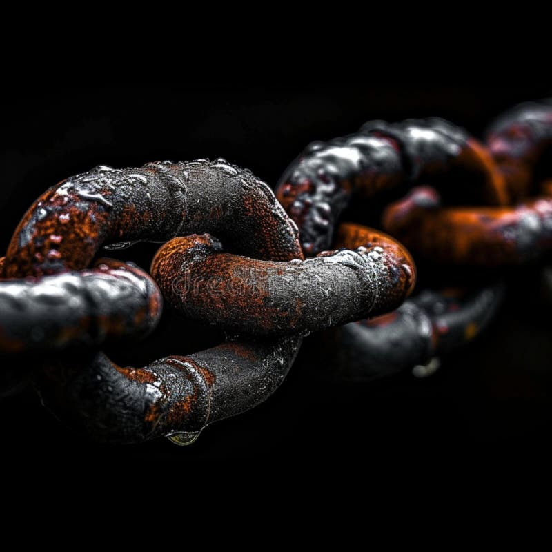 Strength in Teamwork Depicted through Interlocked and Rusty Chains ...