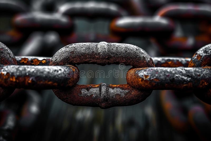 Strength in Teamwork Depicted through Interlocked and Rusty Chains ...