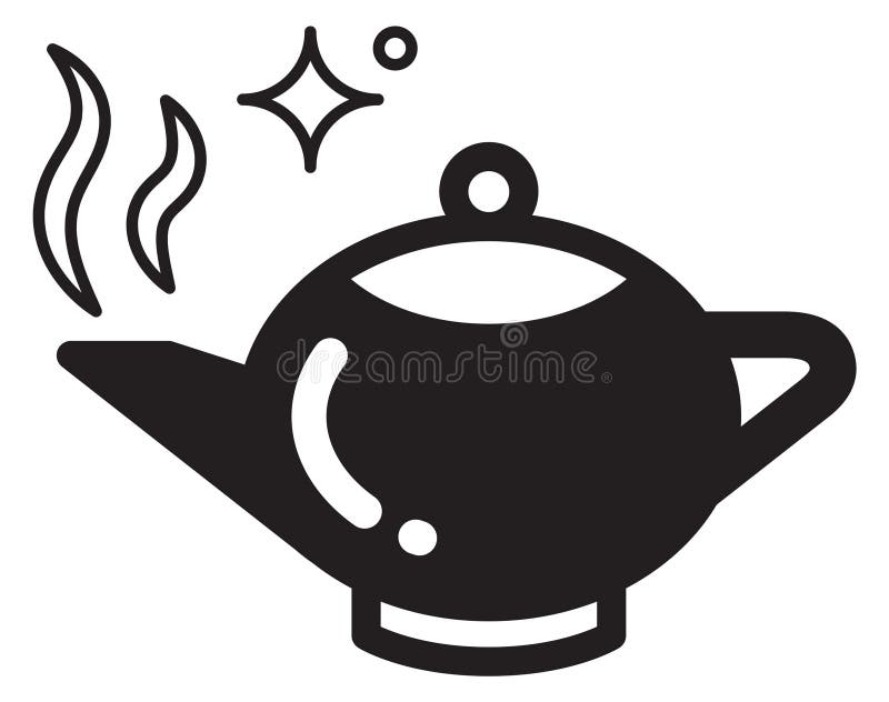 Teapot Black Icon. Hot Tea Kettle Symbol Stock Vector - Illustration of ...
