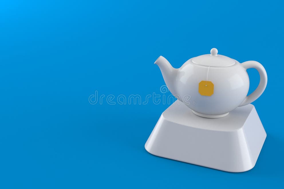 Teapot on computer key stock illustration. Illustration of copy - 188120014