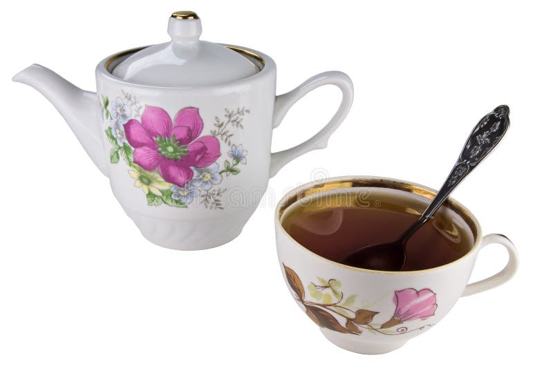 Teapot and cup stock image. Image of decoration, afternoon - 4582359