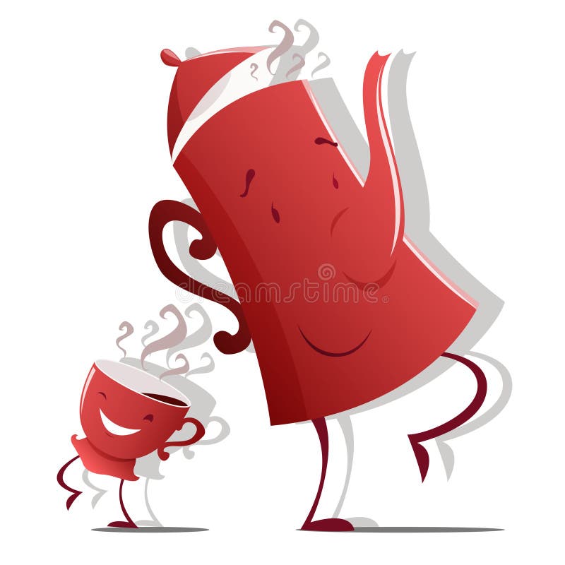 Talking Coffee Cup Invitation Card Stock Illustration - Illustration of ...