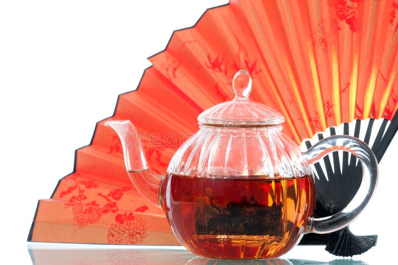 Teapot and a fan stock image. Image of glass, cafe, food - 30430391