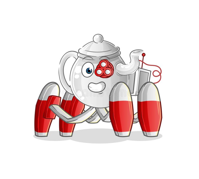 Teapot Future Robot Vector. Cartoon Character Stock Vector ...
