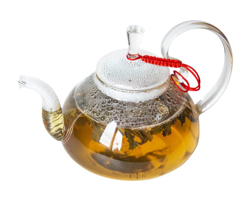 Teapot Glass with Tea Isolated on White Background with Clipping Path ...