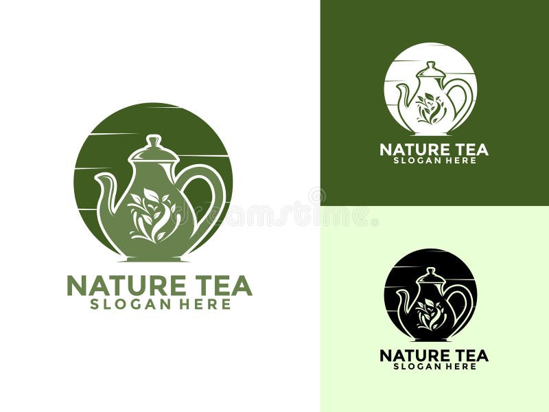 Teapot Green Tea Leaf Logo Icon Design Template Flat Vector. Vector Tea ...