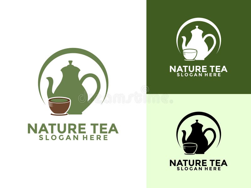 Teapot Green Tea Wit Cup Logo Icon Design Template Flat Vector. Vector ...