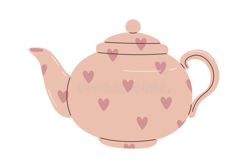 Teapot with Hearts stock vector. Illustration of vintage - 276148466