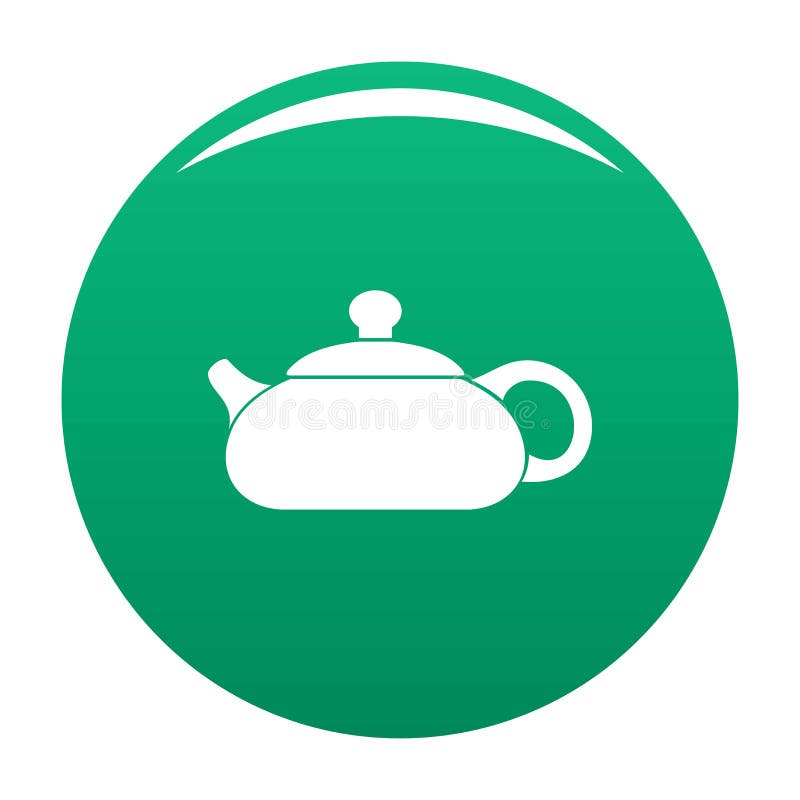 Teapot icon vector green stock vector. Illustration of handle - 130716878