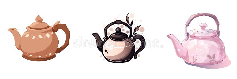 Teapot or Kettle Logo 2D AI Generated Stock Illustration - Illustration ...