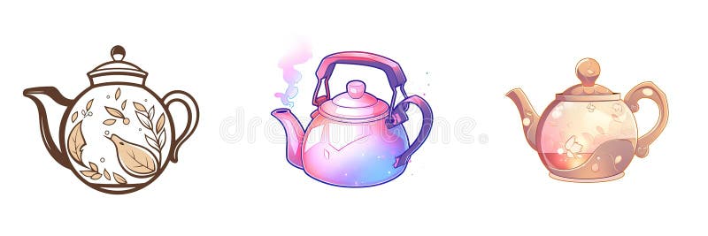 Teapot or Kettle Logo 2D AI Generated Stock Illustration - Illustration ...