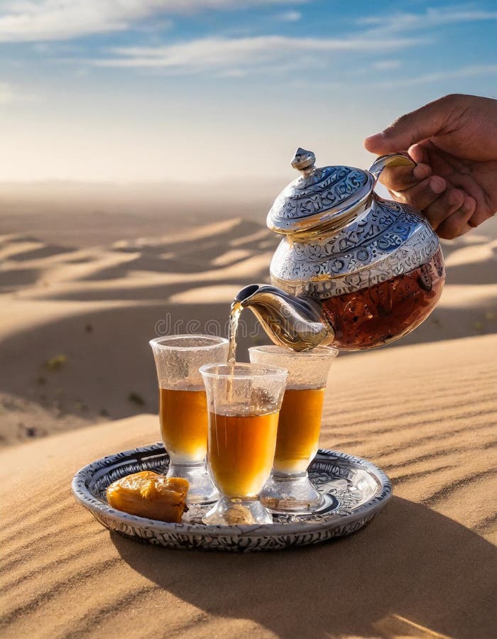 A Teapot Serving Tea in the Desert Stock Illustration - Illustration of ...