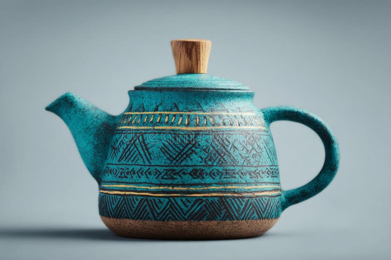 The Teapot is a Singular Ceramic Work of Art with Ornate Patterns that ...