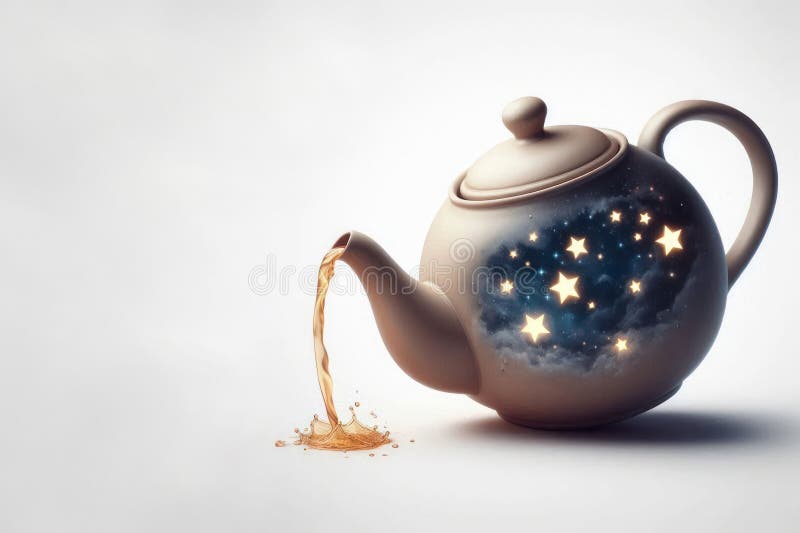 Teapot with Star Patterns. Space for Text. Stock Illustration ...