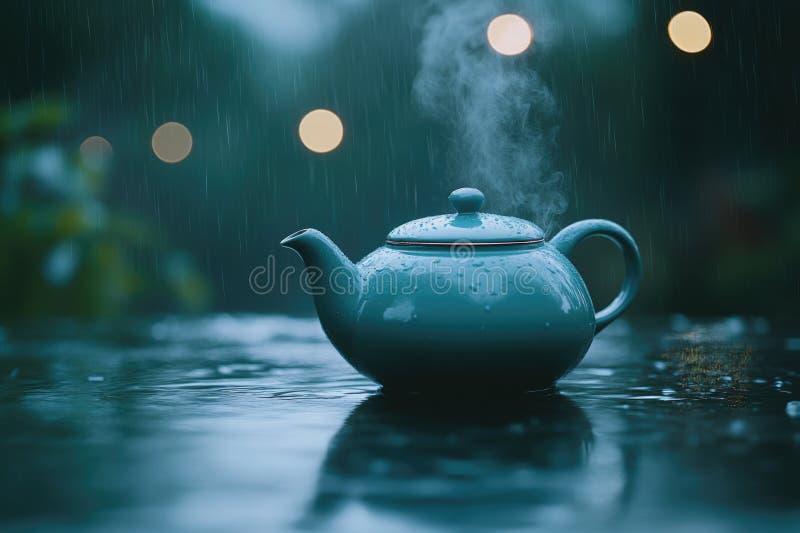 Teapot with steam stock photo. Image of cozy, kitchen - 379862836