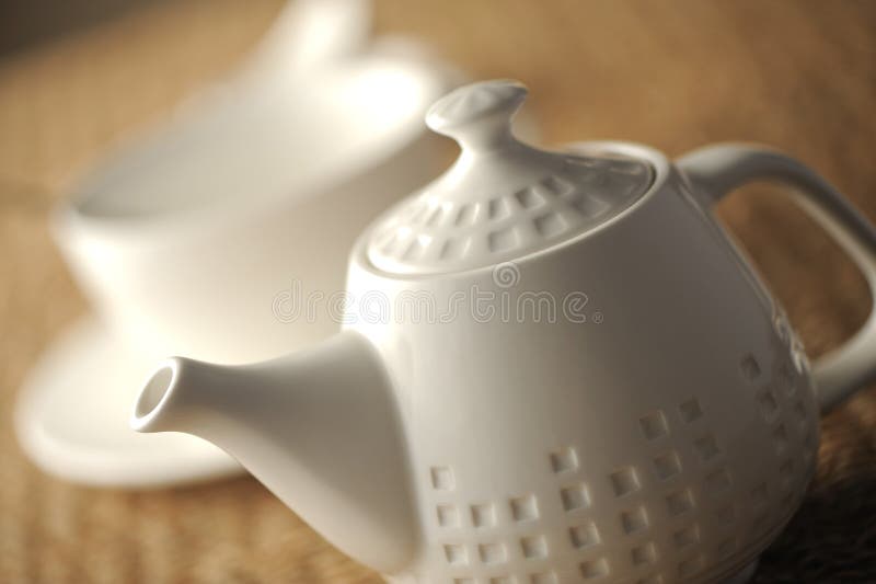 Teapot on table stock image. Image of vintage, ceramic - 22736739