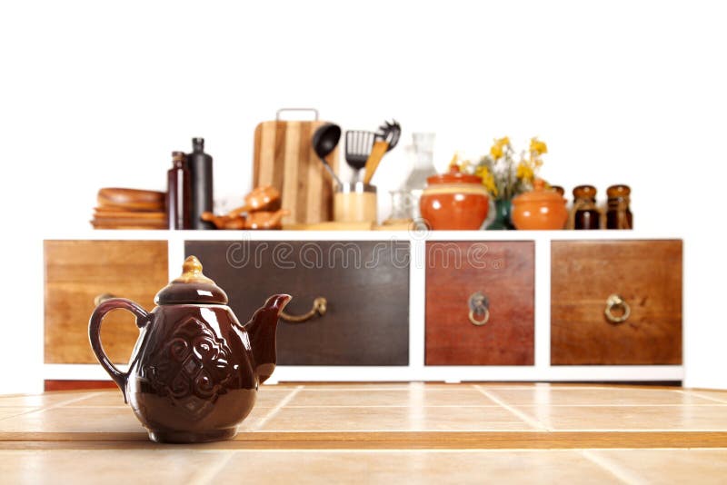 Teapot and a Cup on the Table Stock Image - Image of teapot, cafe: 5431087