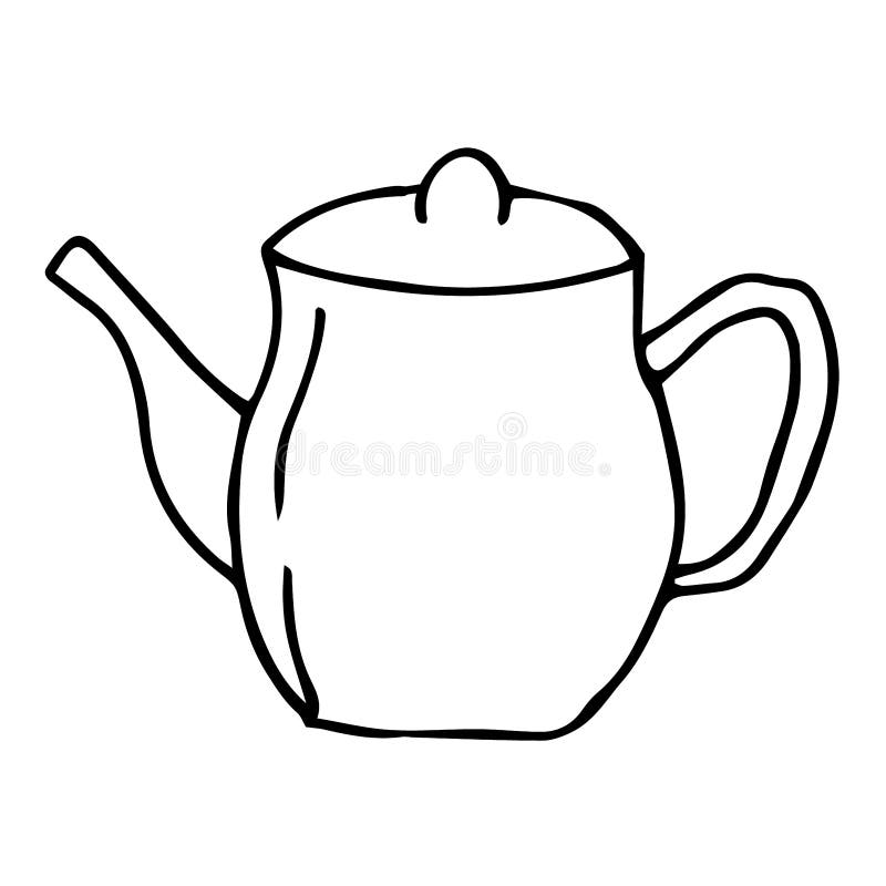 Teapot Vector Illustration, Hand Drawing Doodle Stock Vector ...