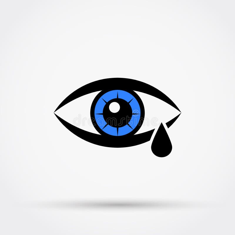 Tear cry eye vector icon. stock vector. Illustration of sorrow - 100921174