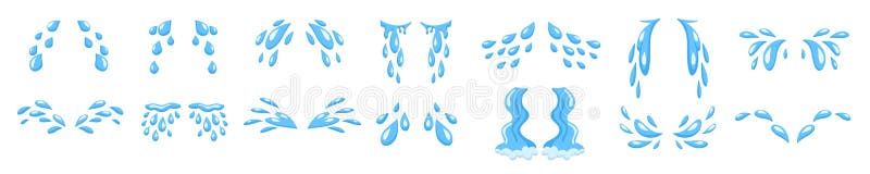 Tear Cry Eye Water Drip. Sweat Stream Vector Stock Vector ...