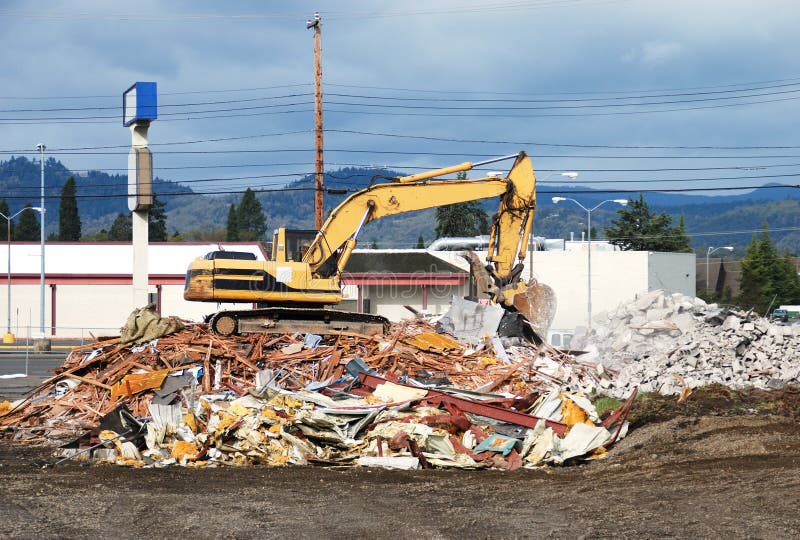 Breaking Wall stock photo. Image of crane, demolish, hitting - 29821322