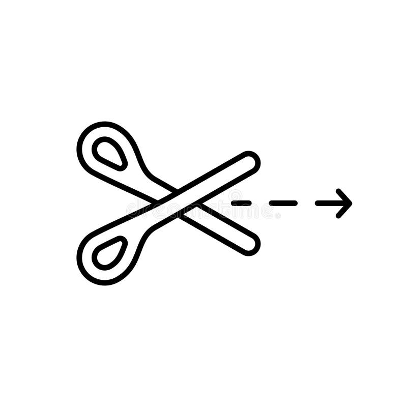 Tear Line. Silhouette Scissors with Arrow, Dotted Icon. Outline Package ...