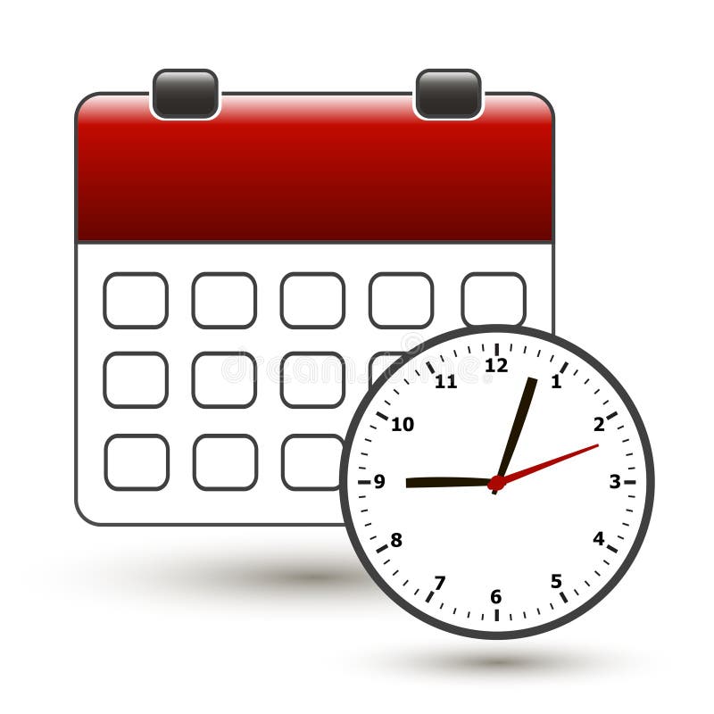 Tear-off Calendar with Clockface Stock Vector - Illustration of ...