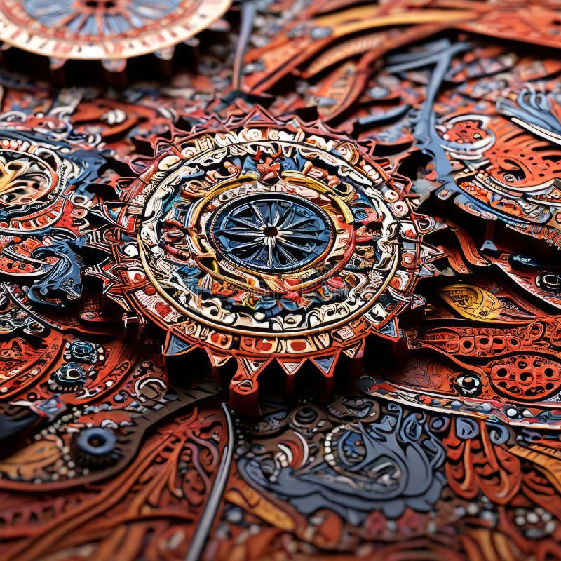 A Tear Off Calendar Featuring Intricate Patterns Inspired by Di Stock ...