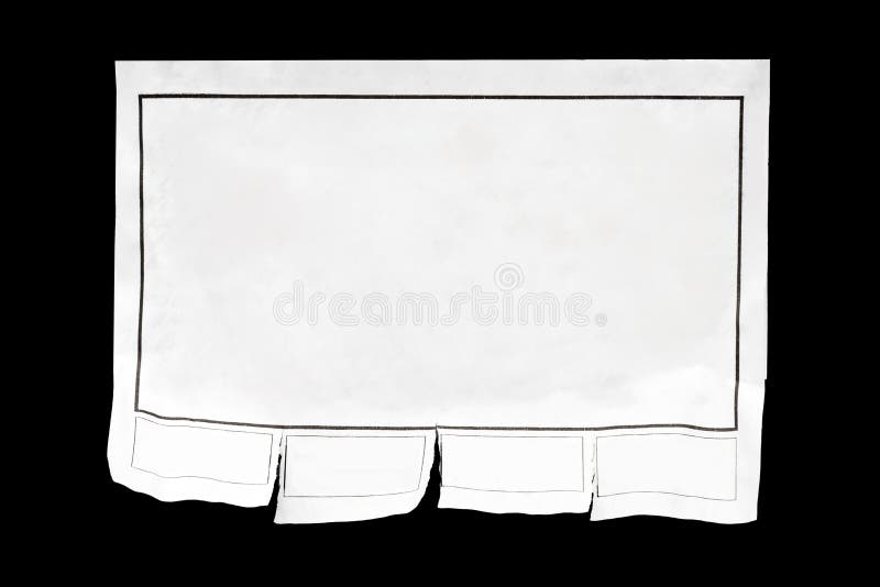 Tear Off Paper Notice Isolated on Black. Blank Paper-note Advertisement ...